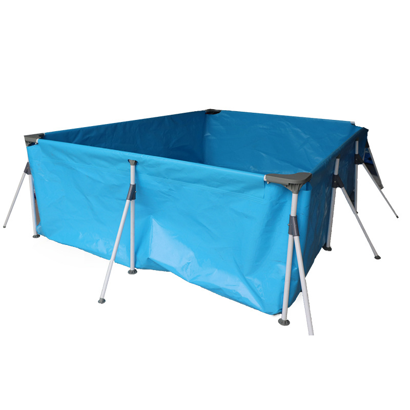 Portable fish pond with foldable Biofloc tarpaulin fish tank