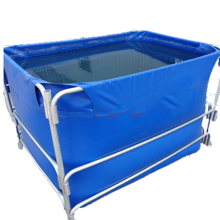 Portable fish pond with foldable Biofloc tarpaulin fish tank